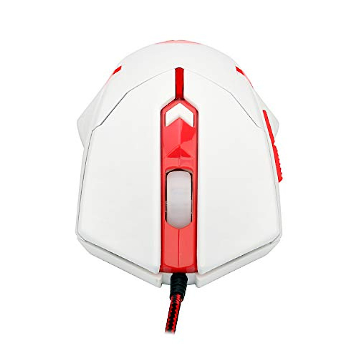 Redragon M601AW Wired 6 Button Gaming Mouse Red LED Backlit Ergonomic Programmable Mouse Centrophorus with Weight Tuning Set 3200 DPI for Windows PC (White)