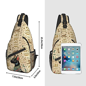 Ancient Egyptian Sling Bag Crossbody Chest Daypack Casual Backpack Egyptian Shoulder Bag Egyptian Decor