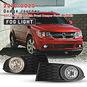 AUTOWIKI Fog Lamp Lights Assemblies For 2010 2011 2012 2013 2014 2015 2016 2017 2018 2019 2020 Dodge Journey 1 Pair