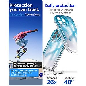 AICase iPhone 14 Pro Max Case Curly Wave Frame Cute Design with Full Camera Lens Protection,Aesthetic Kawaii Slim TPU Bumper Luxury Plated Shockproof Protective Transparent for Women Girls Men_6