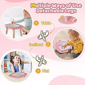 Kikidex Magnetic Drawing Board, Toddler Girl Toys for 1-2 Year Old, Doodle Board Pad Learning and Educational Toys for 1 2 3 Year Old Baby Kids Birthday Gift(Soft Pink)