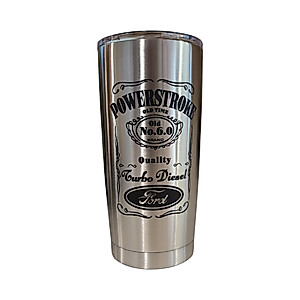 6.7 Diesel Truck Whiskey Stainless Steel Tumbler 20oz w/Lid