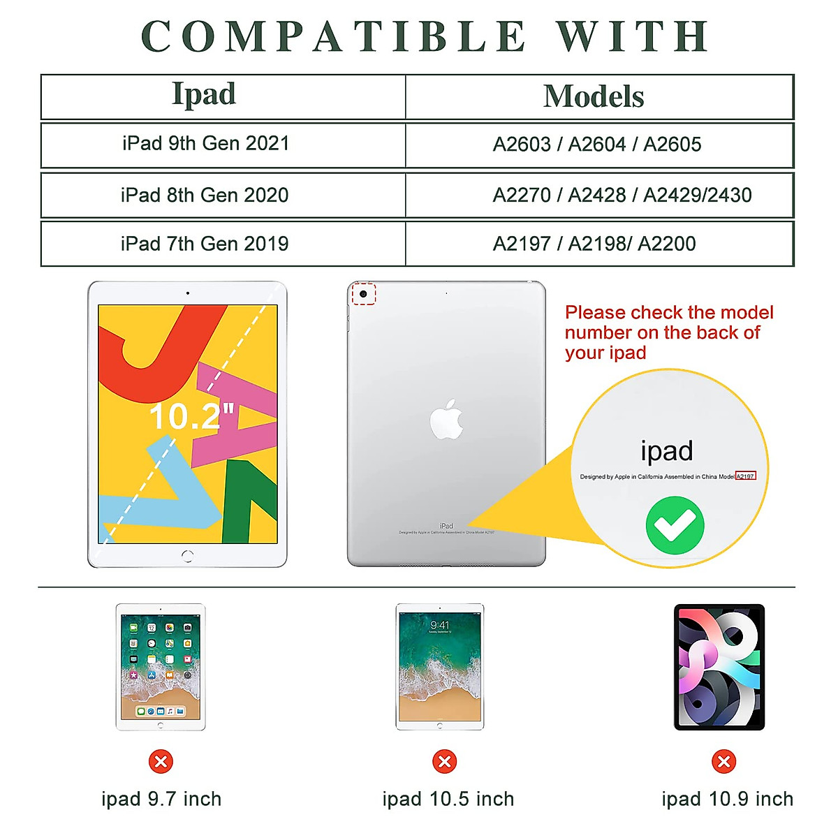 Vimorco Shell Case for ipad 9th Generation 2021/ ipad 8th Generation 2020/ ipad 7th Gen, ipad 10.2 inch Case, Soft Rubber Back Cover, Multiple Stand Auto Wake/Sleep, Glowing Tree