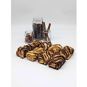 Babka ATX Handmade Mini Babkas- 2 Pecan, 3 Cinnamon & 3 Dark Chocolate - Authentic Holiday Babka Cakes for Delivery -Soft Traditional Jewish Cake with Delicious Fillings - No Preservatives - Made Fresh in Austin, TX [8 Pack]