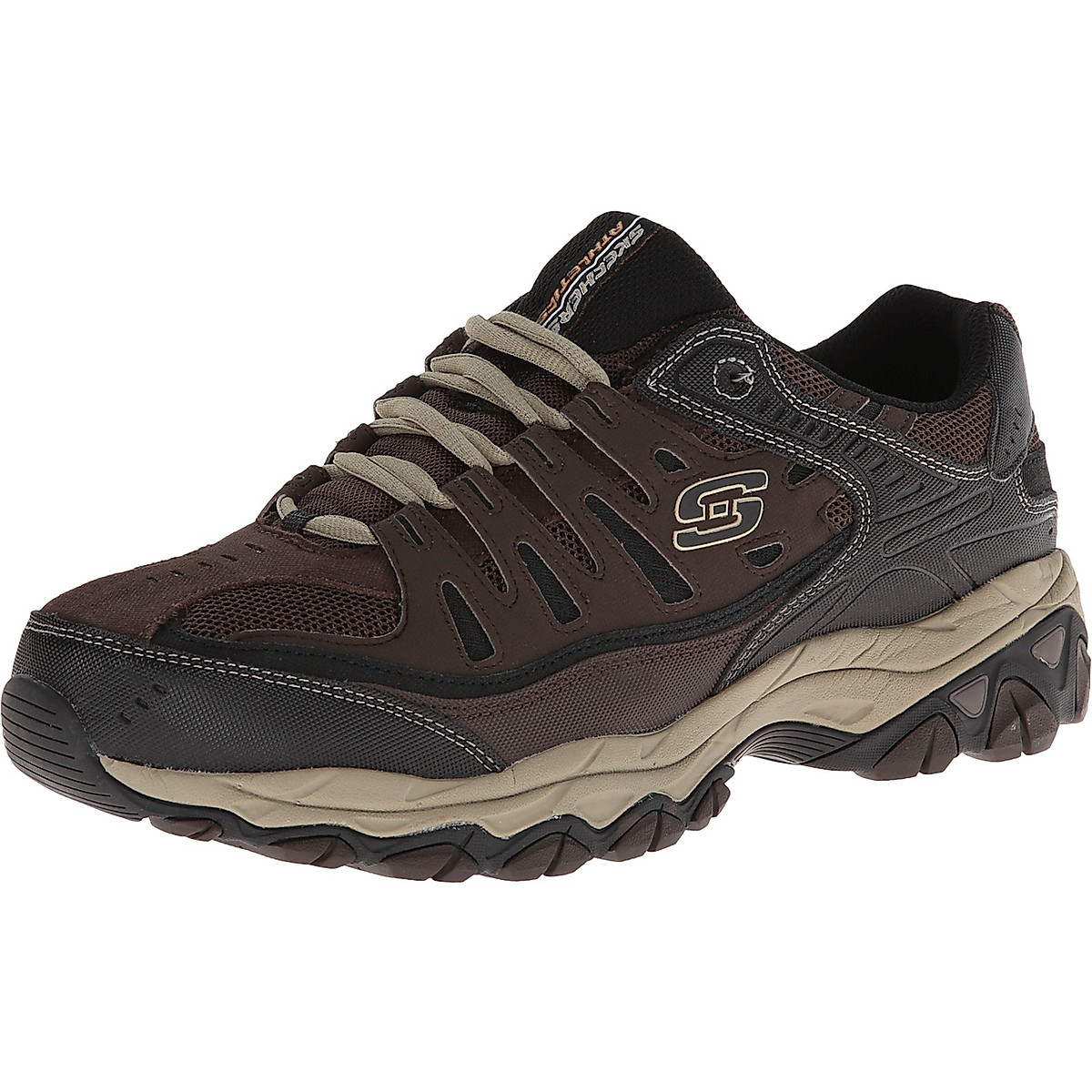 Skechers mens Afterburn M. Fit fashion sneakers, Brown/Taupe, 14 X-Wide US