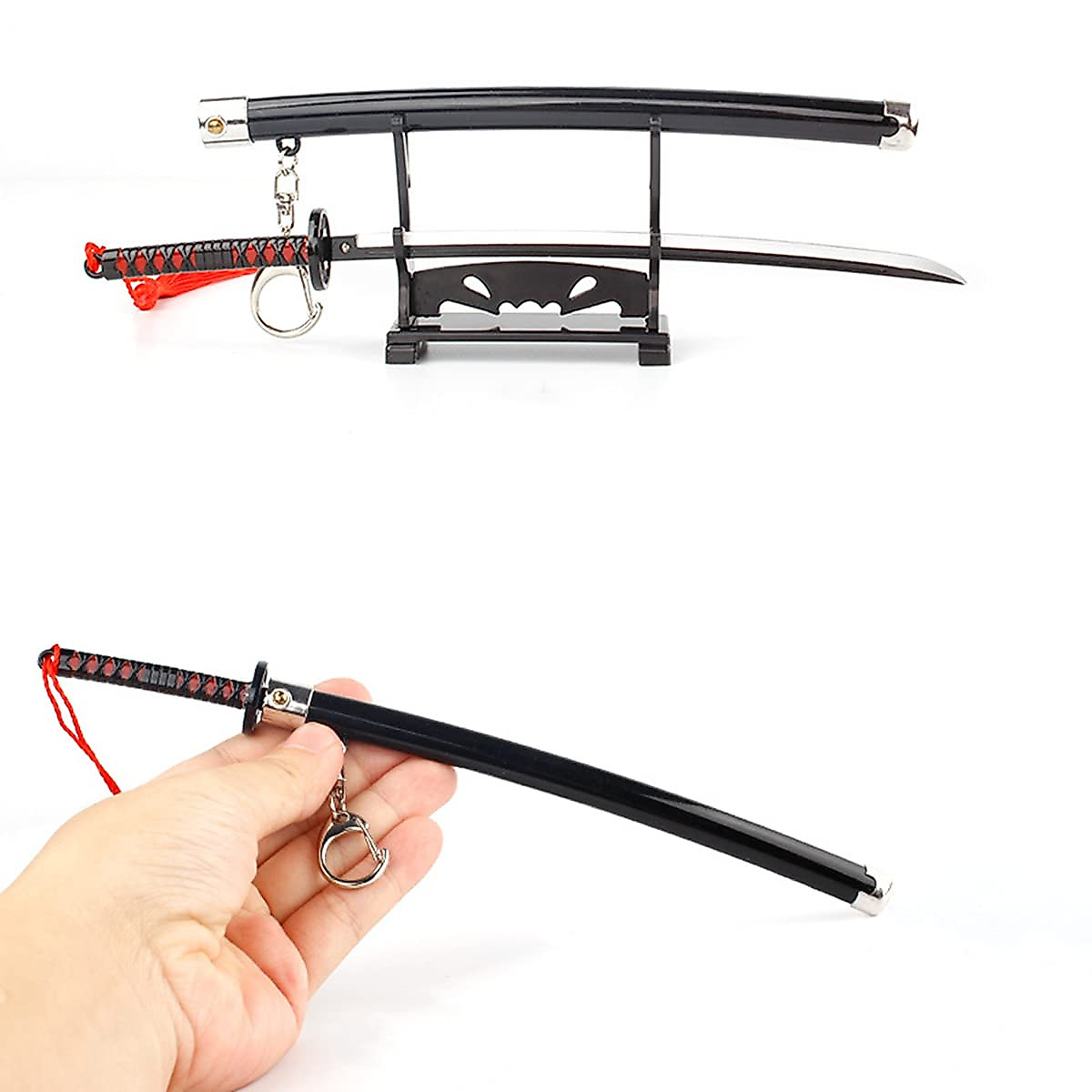 DIYOOHOMY Anime Sword Keychains Mini Japanese Katana Samurai Key Chain Tiny Weapon Fans Gift