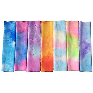 longshine-us 7pcs 12 x 12 Inch Handmade DIY Fabric Tie dye Crystal Velvet Short Plush Decorative Cloth Jewelry Cloth Toy Cloth Fabric Sheet Pack DIY Craft Patchwork Sewing Squares Assorted Colors
