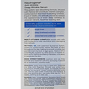 Neutrogena Ageless Intensives Anti-Wrinkle Deep Wrinkle Face Serum Treatment with Retinol SA & Multi-Vitamins to Reduce Crow's Feet, Laugh Lines, & Under Eye Wrinkles, 1 fl. oz