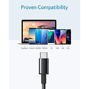 Anker USB C Cable [2-Pack, 3ft], USB A to USB C Charger Cable Fast Charge, Premium Nylon USB A to Type C Charger Cable Fast Charging for Samsung Galaxy S10 S10+ / Note 9, LG V30 (USB 2.0, Black)