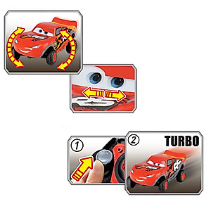 Dickie Toys : Disney Pixar Cars 1:24 Lightning McQueen XRS RC Remote Control Car 2.4 GHz, Illuminated Cars Logo on Steering Wheel, Great Toy for Kids, for Ages 3 and up,Red