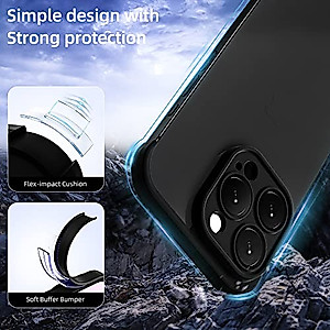 Hoerrye for iPhone 13 Pro Max Camera Lens Protector with Silicone Bumper, Frameless Slim/Ultra-Thin Lightweight Case,HD Tempered Glass Camera Screen Protector Cover Film Accessories,Black