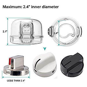 Stove Knob Covers for Child Safety (5 + 1 Pack) Double-Key Design and Upgraded Universal Size Gas Knob Covers Clear View Childproof Oven Knob Covers for Kids, Babies (Clear)