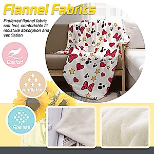 Cute Throw Blanket Soft Warm White Throw Blanket Cartoon Anime Blanket for Living Room Bedroom Dorm 60"x50"