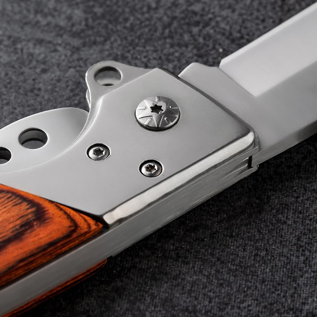 UDANJOVI 12.7 In Tactical Long Blade Folding Knife With Rosewood Handle And Sheath, Cool Outdoor Pocket Survival EDC Tool, Sharp Big Blade Fishing Camping Hunting Knives Gifts Ideas For Men Women