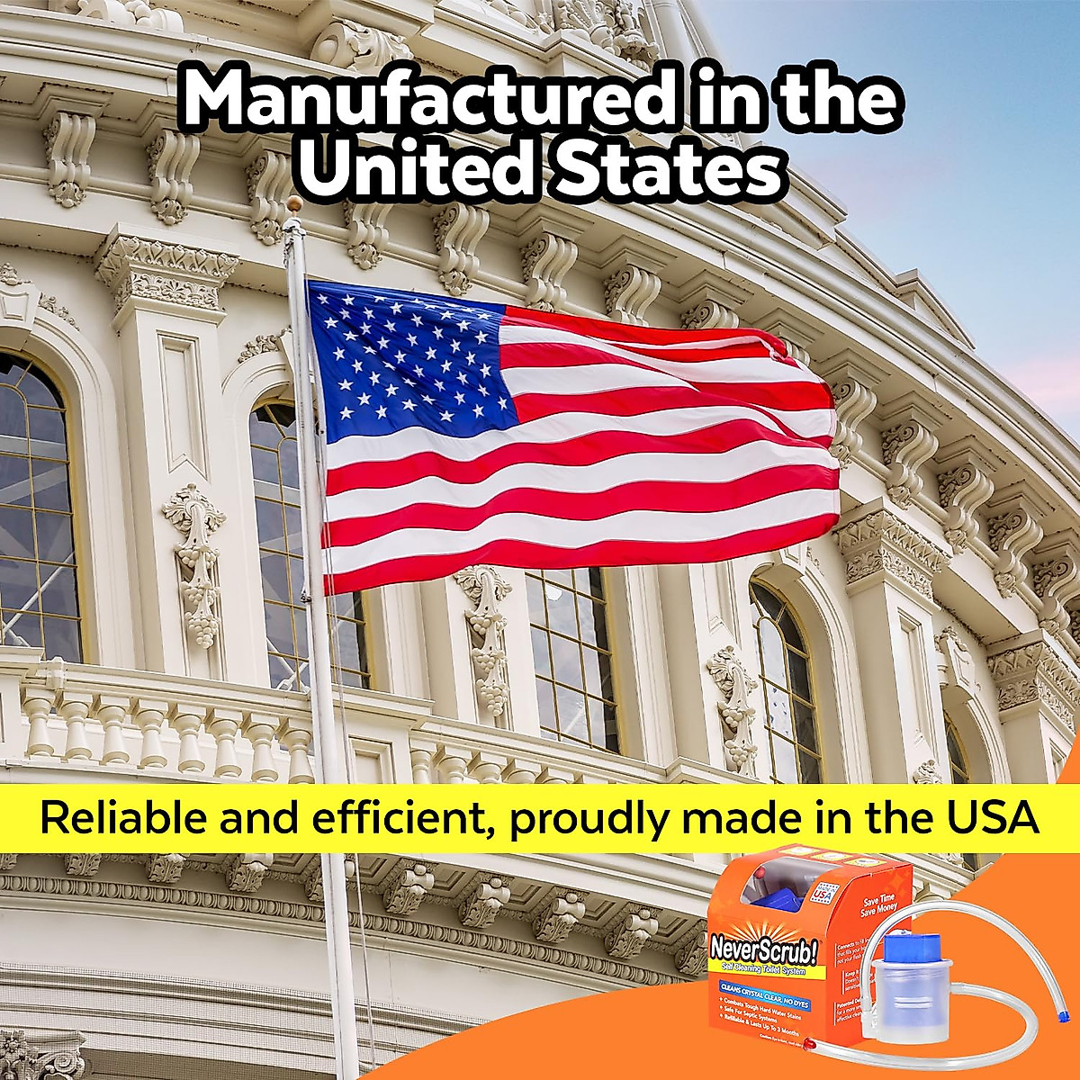 NeverScrub! Refill Cartridge Self Cleaning Toilet System - Replacement Cartridge for Automatic Toilet Bowl Cleaner - 1.65 oz, Lasts Up To 3-5 Months Continuous Toilet Bowl Cleaning