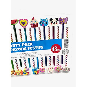 Creatology 48 Piece Pencil Party Pack! Includes 12 Colored Pencils, 12 No 2 Pencils, And 24 Fun Shaped Erasers! Perfect Back To School Item! Makes A Great Gift For An Artist!