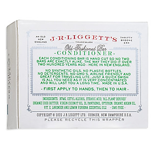 J·R·LIGGETT'S Hair Conditioner Bar - Natural Dry Bar For Natural Curly Hair - Plant Based Ingredients-Zero Waste, Sulfate & Cruelty-Free - Conditioner - 1.75 Ounces