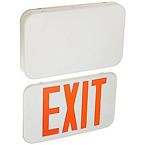 Lithonia Lighting EXR EL M6 Contractor Select LED Backup Battery Exit Emergency Sign, Back Up, Red Text - EXR LED EL M6