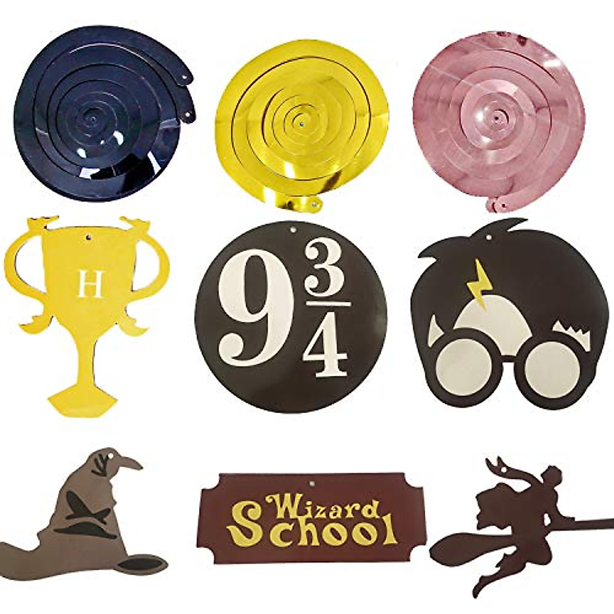 Magical Wizard Potter Party Swirl Decorations Magical Wizard School Whirl Streamers Hanging Swirl Ceiling Decorations Harry Themed Birthday Party Ceiling Streamers Party Supplies 30Count for Kids