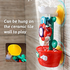 Toy Life Flower Bath Toys for Toddlers 1-3 Years Bathtub Toys for Toddlers with Squirter Toys Watering Can Waterfall Flower Baby Bath Toy for Kids 1 2 3 4 5 Year Old Girls Boys