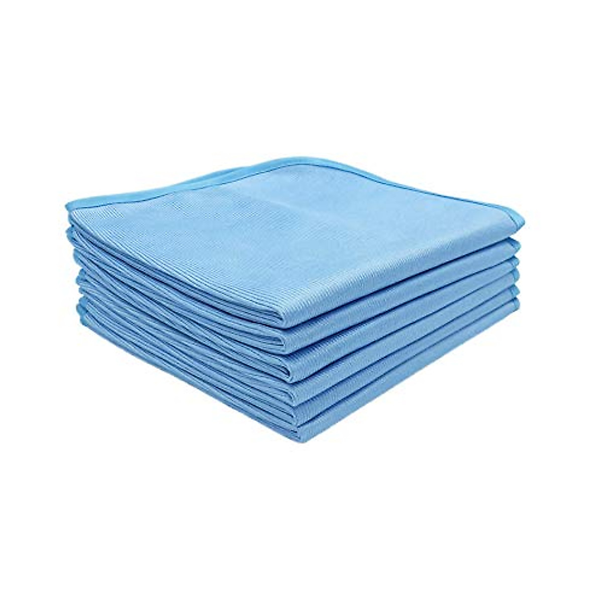 Silver Star Glass & Window Microfiber Cleaning Cloth – Reusable, Soft, Lint-Free, Streak-Free, Scratch-Free (Light Blue, 16" x 16", 6Pack)