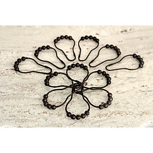 Kingston Brass SRCR125 Roller Ball Shower Curtain Rings, Oil Rubbed Bronze, 2.81 x 1.56 x 0.31 (12Pcs/Set)