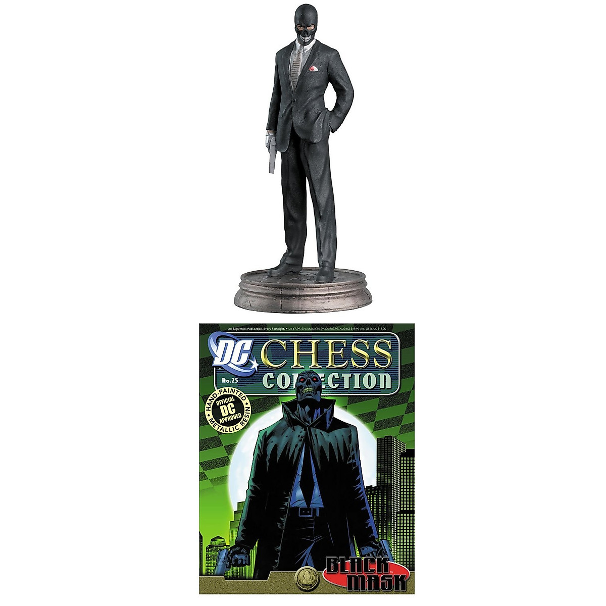 Eaglemoss DC Chess Figure & Collector Magazine #25 Black Mask Black Pawn