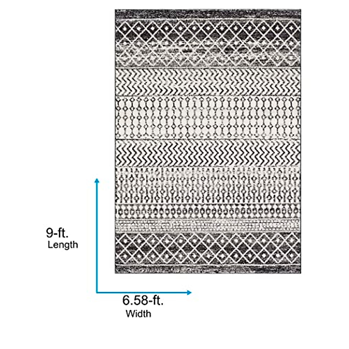 Artistic Weavers Chester Boho Moroccan Area Rug,6'7" x 9',Black