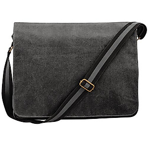 Quadra Vintage Canvas Despatch Bag - 3.6 Gal (One Size) (Vintage Black)