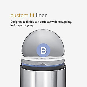 simplehuman Code B Custom Fit Drawstring Trash Bags in Dispenser Packs, 90 Count, 6 Liter / 1.6 Gallon, White