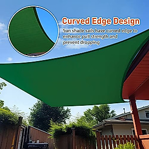 Artpuch 12'x12' Customize Dark Green Sun Shade Sail UV Block 185 GSM AT0812 Commercial Rectangle Outdoor Covering for Backyard, Pergola (Customized Available)