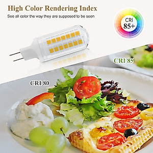 DiCUNO G8 Dimmable LED Bulb Flat Base 4W (40W Halogen Equivalent), Warm White 3000K, 450LM, Bi Pin Base Bulb Replacement for Under Counter, Under-Cabinet Light and Puck Light, 6 Pack