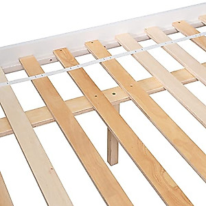 GLORHOME Twin Over Full Bunk Bed,Wooden Bunk Bed, Bunk Bed with Drawers,Slide,Grey