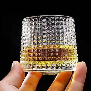 Spinning Whiskey Glasses,Whiskey Glass set,Crystal Whiskey Glass,Set Of 3 Whisky Glasses
