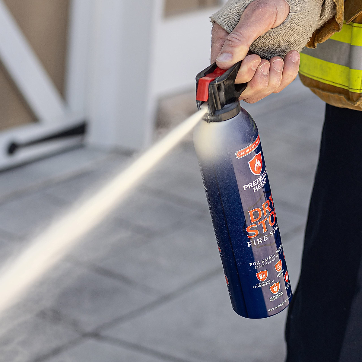 Dry Stop Fire Spray by Prepared Hero - 1 Pack - Portable Fire Extinguisher for Home, Car, Garage, Kitchen - Works on Electrical, Grease, Battery Fires & More - Compact, Easy to Use