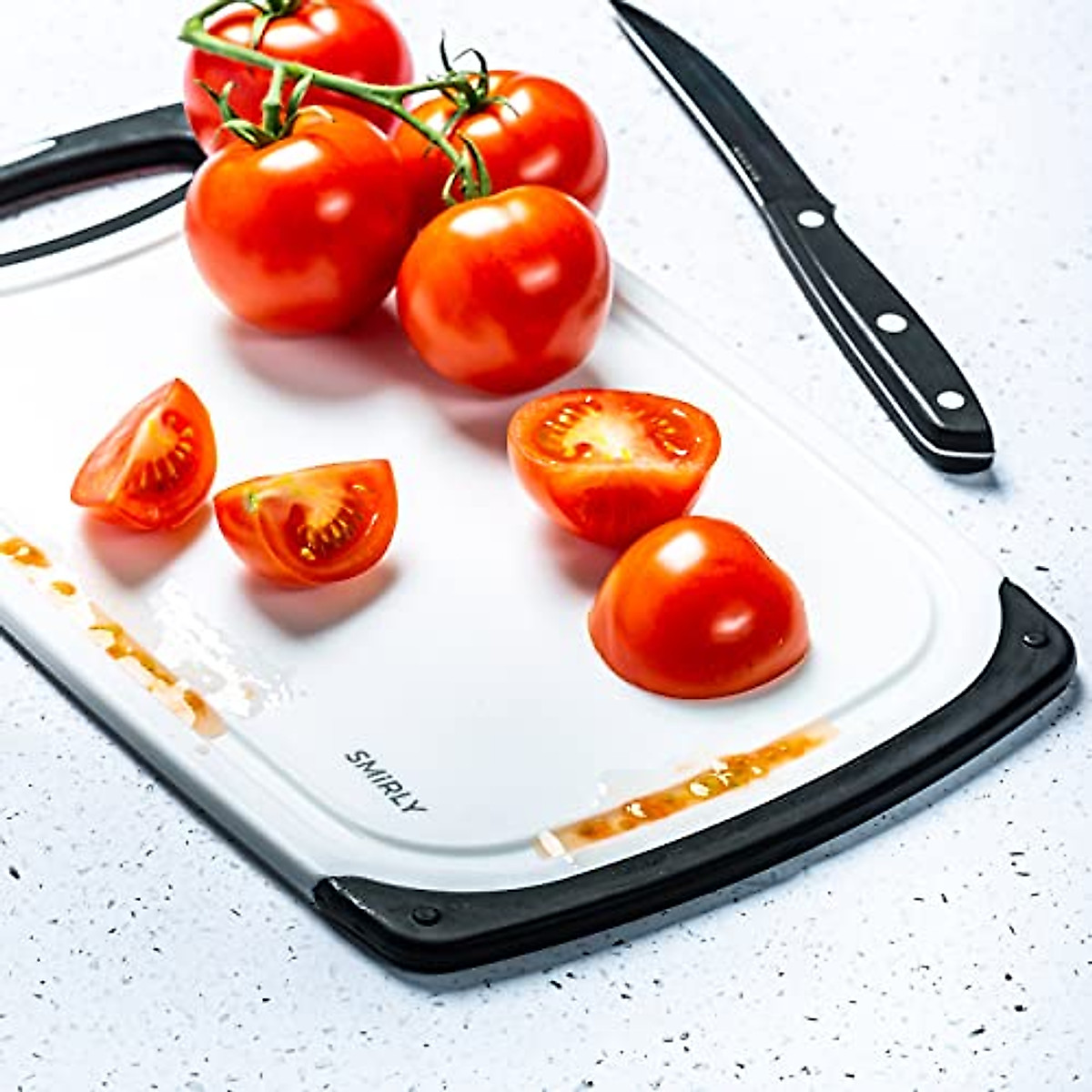 SMIRLY Plastic Cutting Board Set - Plastic Cutting Boards for Kitchen Dishwasher Safe, Chopping Board Set, Extra Large Cutting Board Plastic, Small Cutting Board, Kitchen Cutting Board Large