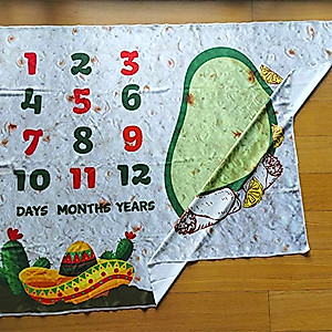 Burrito Baby Month Milestone Blanket for Photo Taken - Avocado Age Blanket