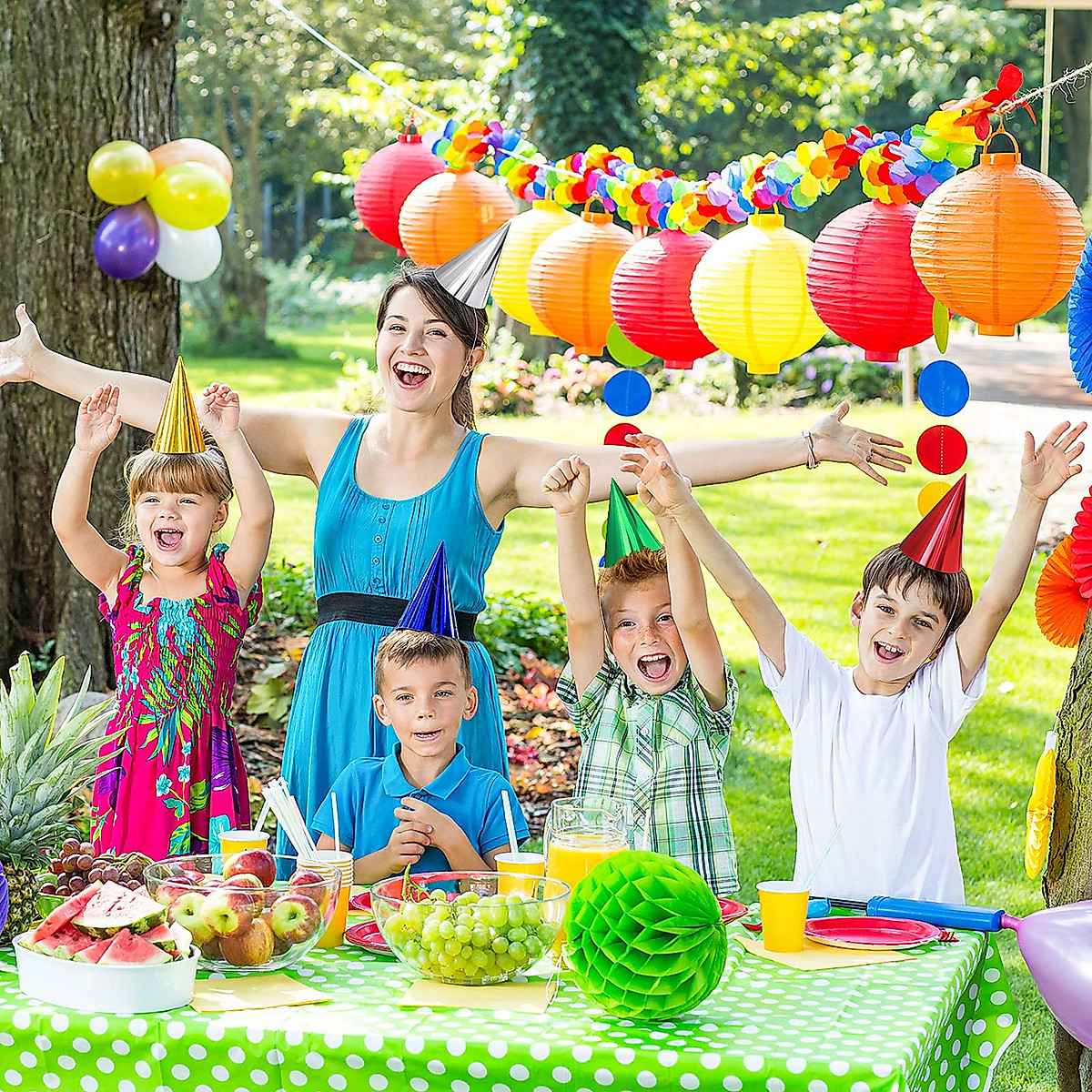 Sumind Colorful Birthday Party Hats Party Cone Hats Metallic Foil Cone Hats Birthday Paper Hats (15)