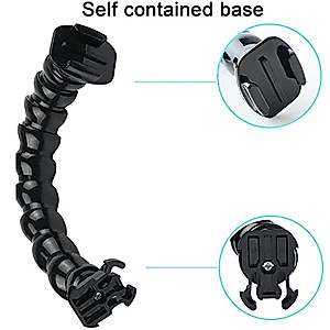 FiTSTILL Jaws Flex Clamp Mount with Adjustable Gooseneck 8-Section Compatible with Go Pro Hero 11,10. 9, 8, 7, 6, 5, 4, Session, 3+, 3, 2, 1, Max, Fusion, DJI Osmo Action Cameras