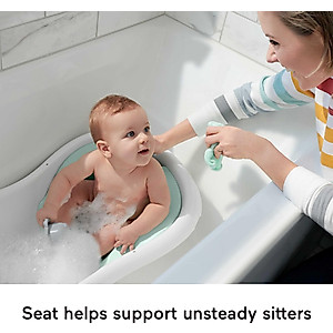 Fisher-Price 4-in-1 Sling 'n Seat Tub – Pacific Pebble, convertible baby to toddler bath tub with support and seat