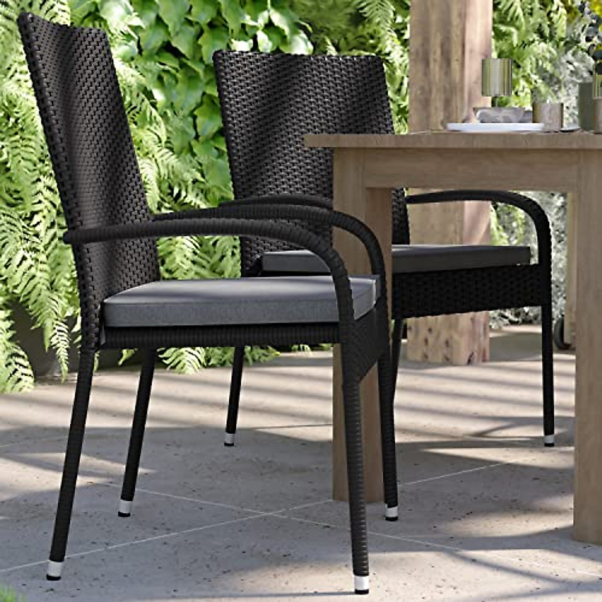 Flash Furniture All- Weather Polyester Fabric Patio Chair Cushion, 1 Pack, Gray