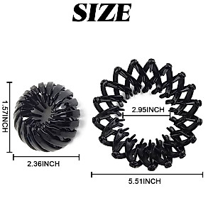 NSBELL 12PCS Birds Nest Hair Clips Hair Claw Clamps Bun Makers Expandable Ponytail Holder Comb Hair Bands Hair Accessory for Women Girls