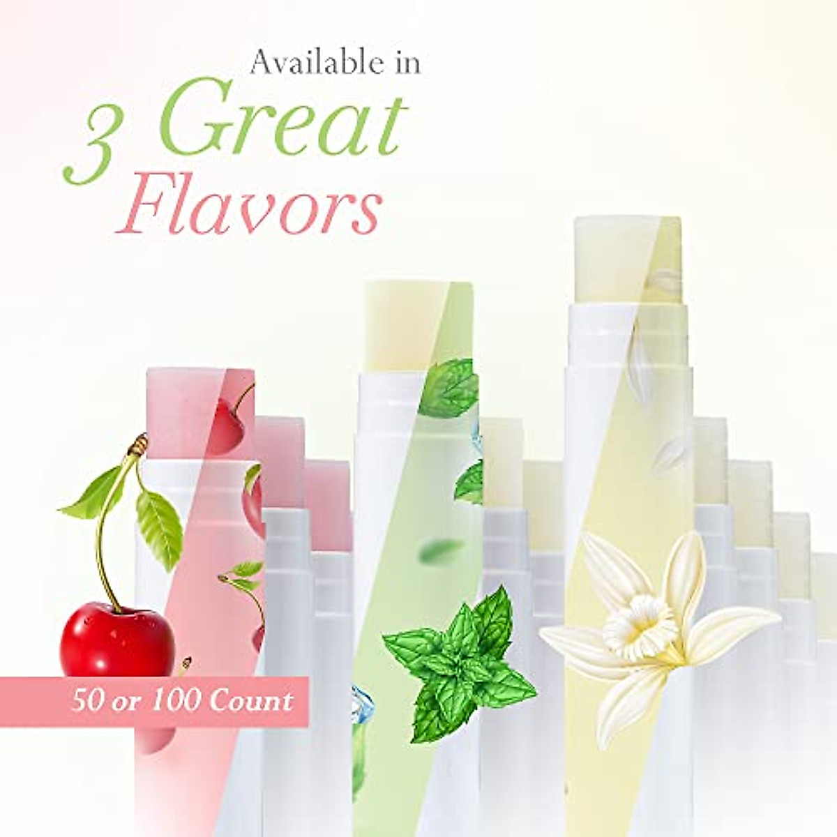 Belladonna Peppermint Lip Balm 50 Pack - Moisturizing Lip Balm Contains Vitamin E Shea Butter and Other Natural Ingredients Comes in Customizable Packaging