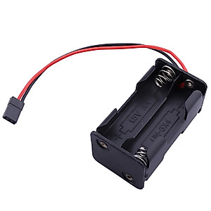 Hobbypark 4 Cell AA Battery Holder Case Box with JR Style Connector, JST Connector, and Wire Leads (3-Pack)