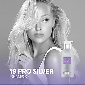 Biotop Professional 19 Pro Silver Shampoo - Purple Shampoo to Neutralize Yellow and Brassy Tones - Made with Sunflower Oil and Vitamin E - For Blonde or Bleached Hair - 8.45 oz
