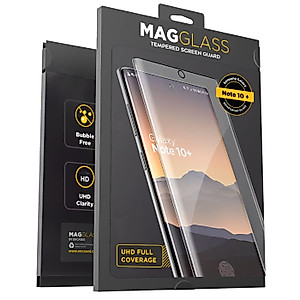 magglass Galaxy Note 10 Plus Tempered Glass Screen Protector Anti Bubble UHD Clear Full Coverage Resistant Screen Guard for Samsung Note 10+ (Case Friendly)
