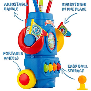 ToyVelt Toddler Golf Set - Kids Golf Clubs with 6 Balls, 4 Golf Sticks, 2 Practice Holes and a Putting Mat - Promotes Physical & Mental Development, Ideal Toddler and Kids Golf Set Gift for Boys 2-10