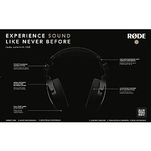 Rode NTH-100 Professional Over-Ear Headphones with Soft Case, 3.5mm to 1/4" Headphone Adaptor and StreamEye Polishing Cloth