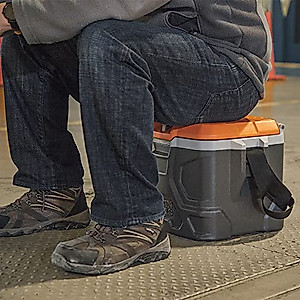 Klein Tools 55600 Work Cooler, 17-Quart Lunch Box Holds 18 Cans, Keeps Cool 30 Hours, Seats 300 Lb, Tradesman Pro Tough Box