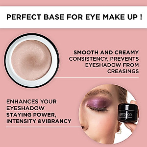ARTDECO Eyeshadow Base - improves eye shadow staying power & prevents creasing - creamy consistency - neutral tones - shimmering - eyeshadows appear more intense - eye makeup - vegan - 0.16 Fl Oz